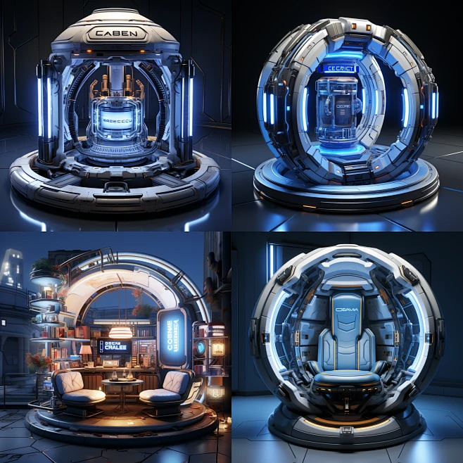 lcochran_booth_cylindrical_cyberpunk_style_mecha_style_cinema_4 ...