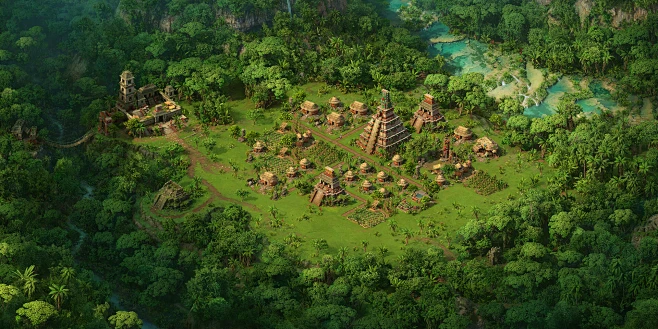 Aztecs - Concept Art - Forge of Empires-花瓣网