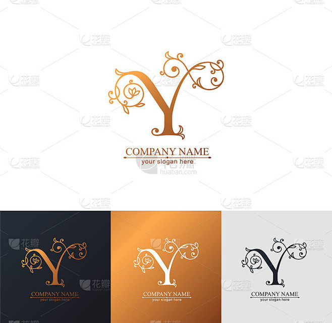 Premium Vector Y标志。Monnogram,刻字。精英公司的个人标志或标志。