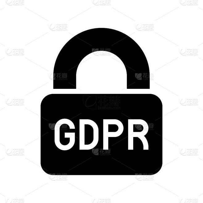 GDPR通用数据保护条例图标，坚固的风格
