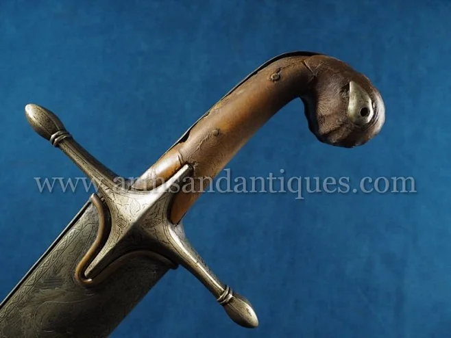 Excellent 19th C. Ottoman Turkish Wootz Kilich Pala Sword with original ...