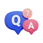 Question and Answer 3D Illustration-花瓣网