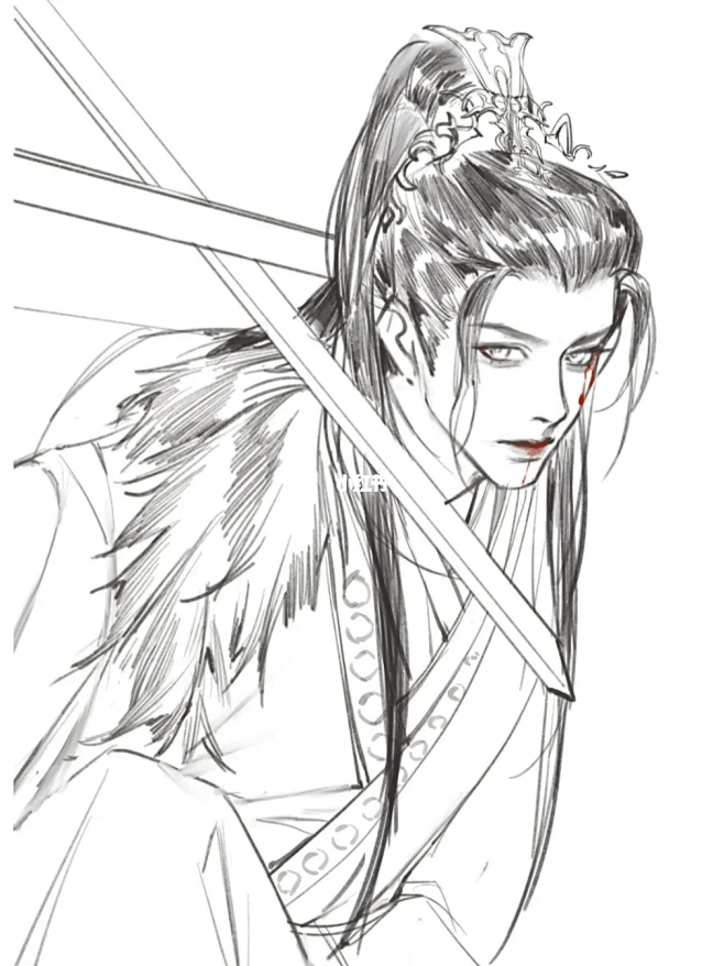 古风人物速写-花瓣网