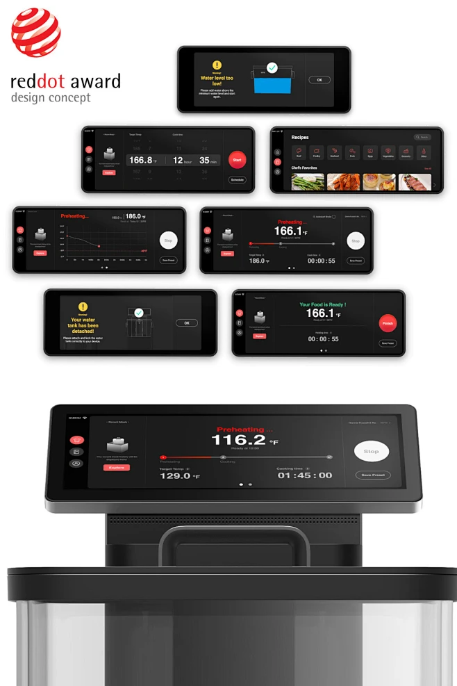 Typhur Sous Vide OS | 红点设计概念大奖 | Typhur Sous Vide OS 是基本屏幕触摸面板，旨在支持、优化并 ...