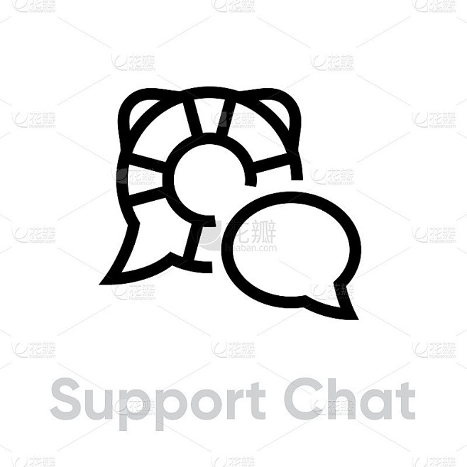 Support Chat flat icon. Editable Line Vector.