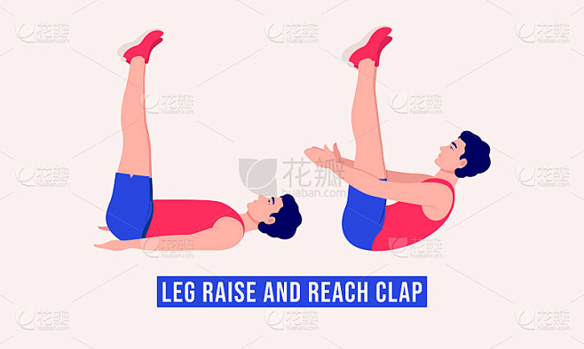 Leg Raise and Reach Clap exercise, Men workout fit