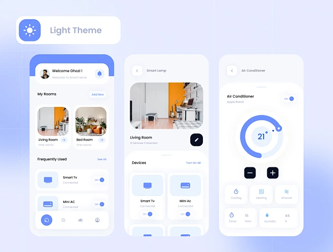 Hulo – Smart Home UI Kit 40多屏简洁清爽智能家居智慧家庭自动化操控设置用户界面app设计ui套件模板_UIGUI-花瓣网