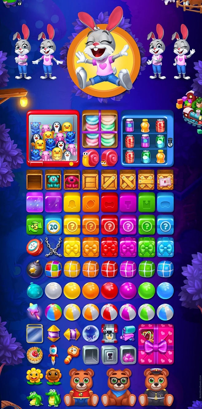Toy Tap Fever – Match-3 Game Icons Art (Toon Blast) : Full artwork ...