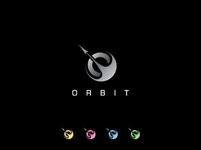 Orbit 3d gradient simple symbol identity mark logo icon letter o space ...