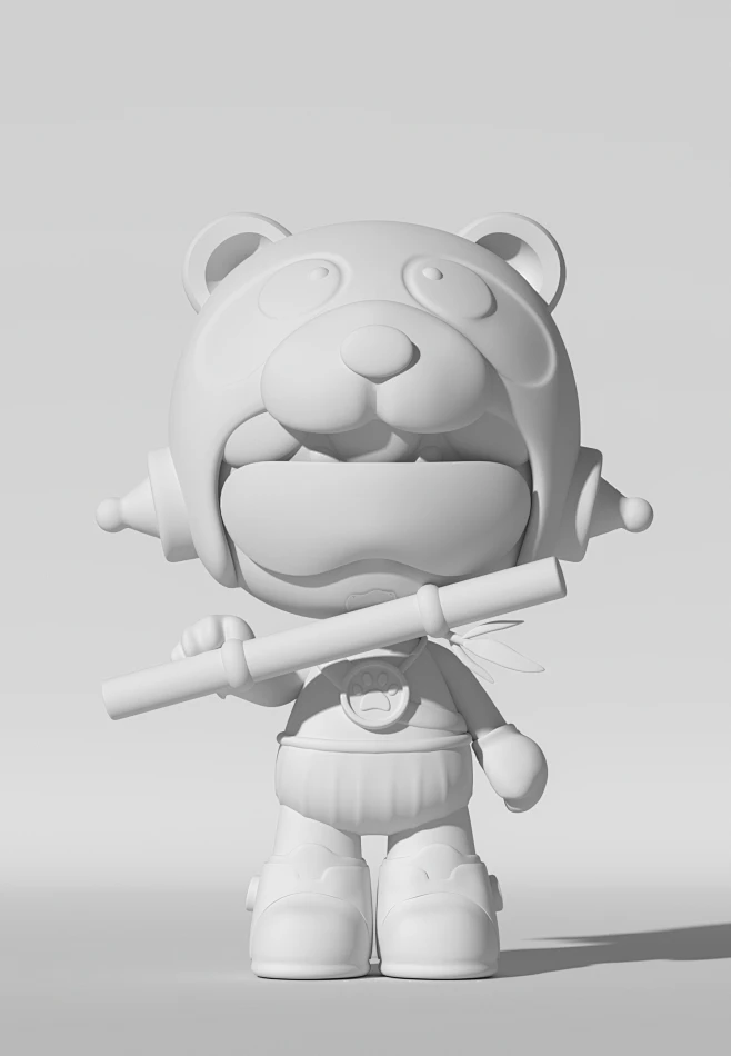C4D建模渲染 熊猫IP ip白膜-花瓣网