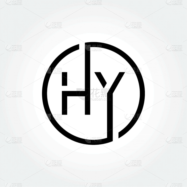 letter hy logo design linked template with black