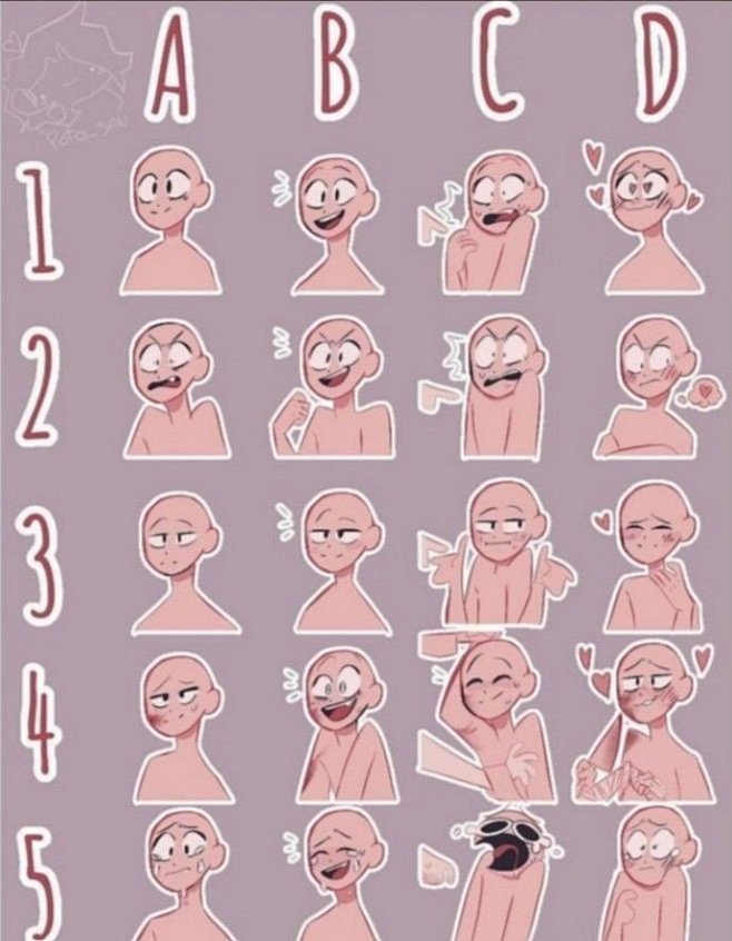 夸张的表情参考练习 2000+人物五官表情参考素材：O网页链接 #学画画# #绘画参考素材#