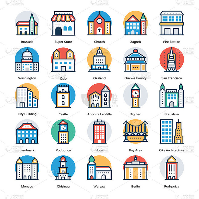 建筑物及单位图标套装