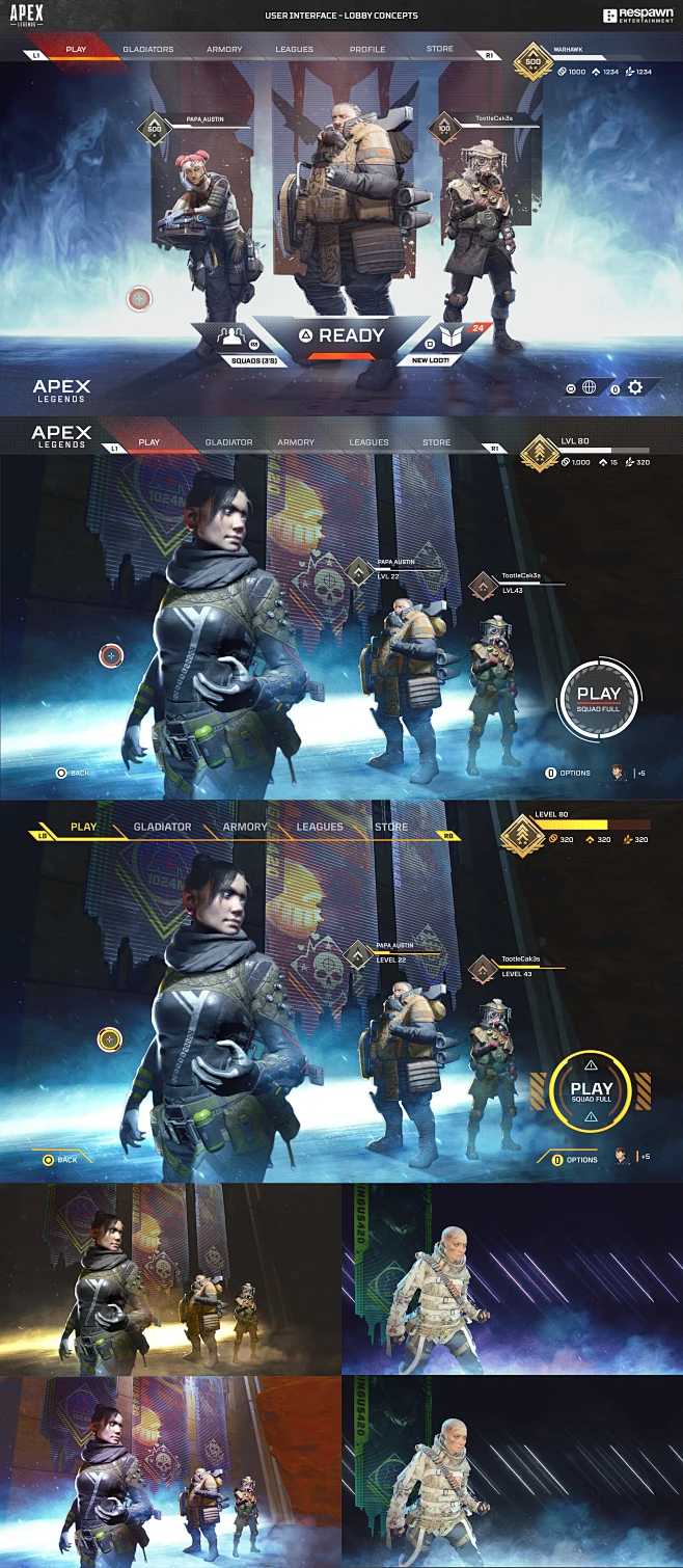 Apex Legends: In-Game Menu UI Concepts, Brandon Pirruccello : Visual ...