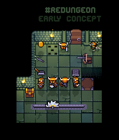 Pixel art dungeon, early concept art of #Redungeon game. @eneminds-花瓣网