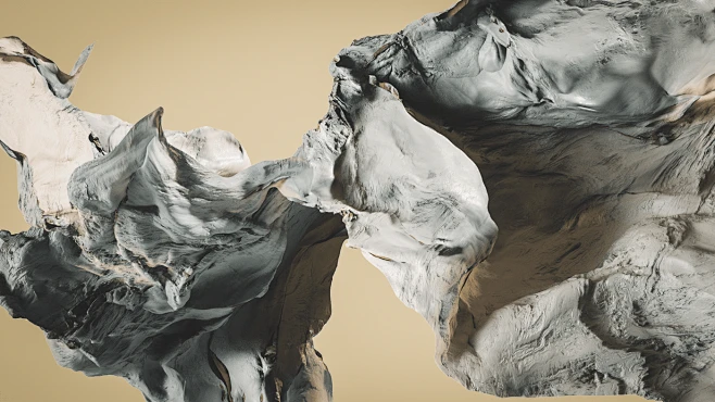 3D abstract generative houdini mineral Procedural shapes texture wave-花瓣网