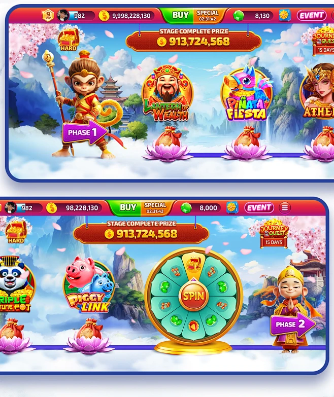 slot game 3D UI Slot Game UI 3d art 3d icon ui design UI/UX Casino Game ...