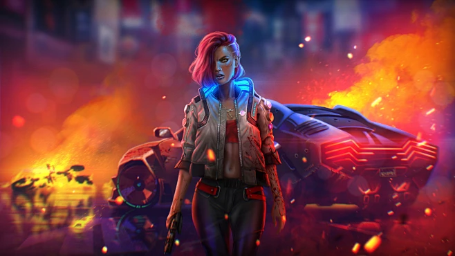 General 3840x2160 Cyberpunk 2077 V (Cyberpunk 2077) digital art-花瓣网