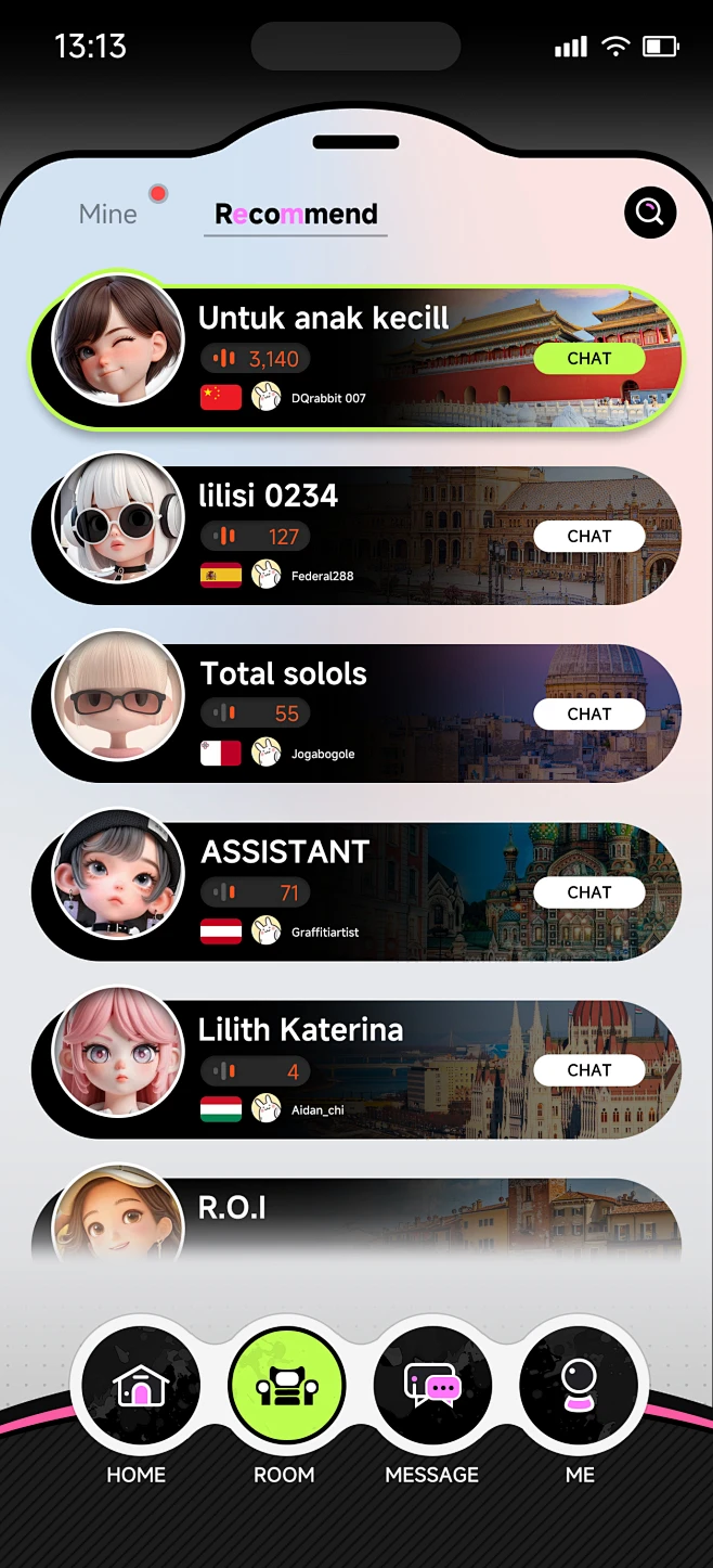 《霓虹星愿NEO WISH》竖版APP+GAME UI游戏UI视觉概念习作-花瓣网