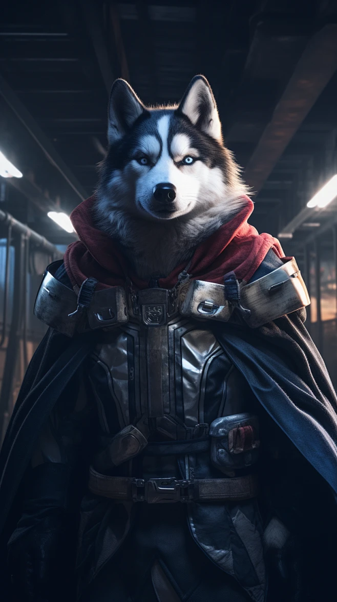 Siberian Husky, anthropomorphic, cute, cape, subway,League of legends ...