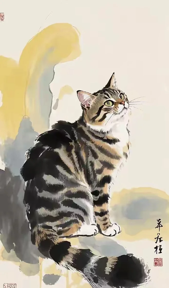 国画之美：田园猫 - 小红书-花瓣网