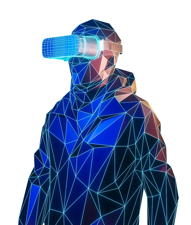 low-poly风格戴VR眼睛的人物元素图片