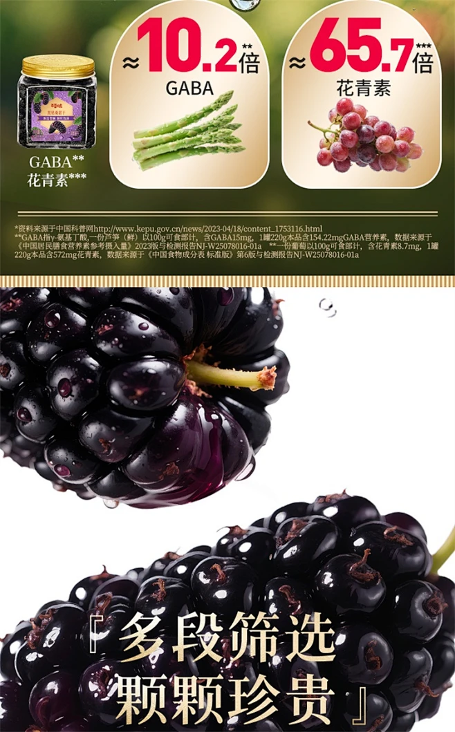 百草味黑桑葚干整颗大颗粒220g罐装果脯水果干休闲即食小吃零食-tmall.com天猫-花瓣网