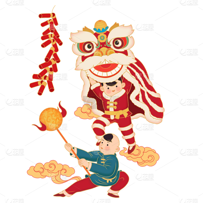 中国风春节男性元素贴纸