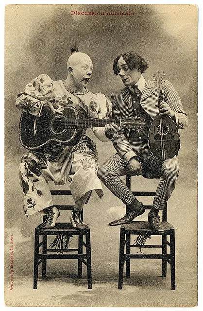 Clown Talk (c.1905) Vintage photographic postcard, c.1905, uncirculated ...