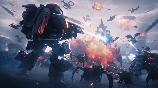 game 3D blender 3d animation CGI title sequence 科幻战场 对战boss-花瓣网