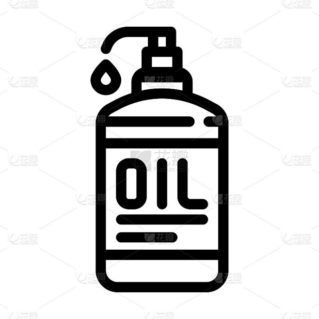 油按摩线图标矢量插图