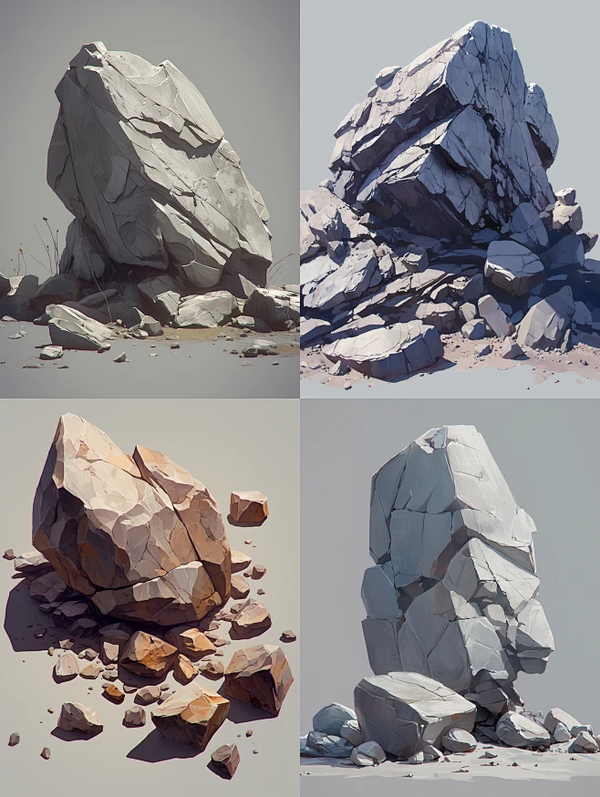 inmotiongame_A_low-poly_clay_render_of_an_isolated_smooth_gray ...