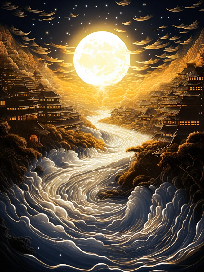 中秋节AI生成素材图 (67)-花瓣网