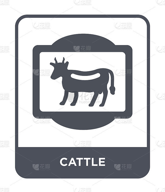 cattle icon vector on white background, cattle tre