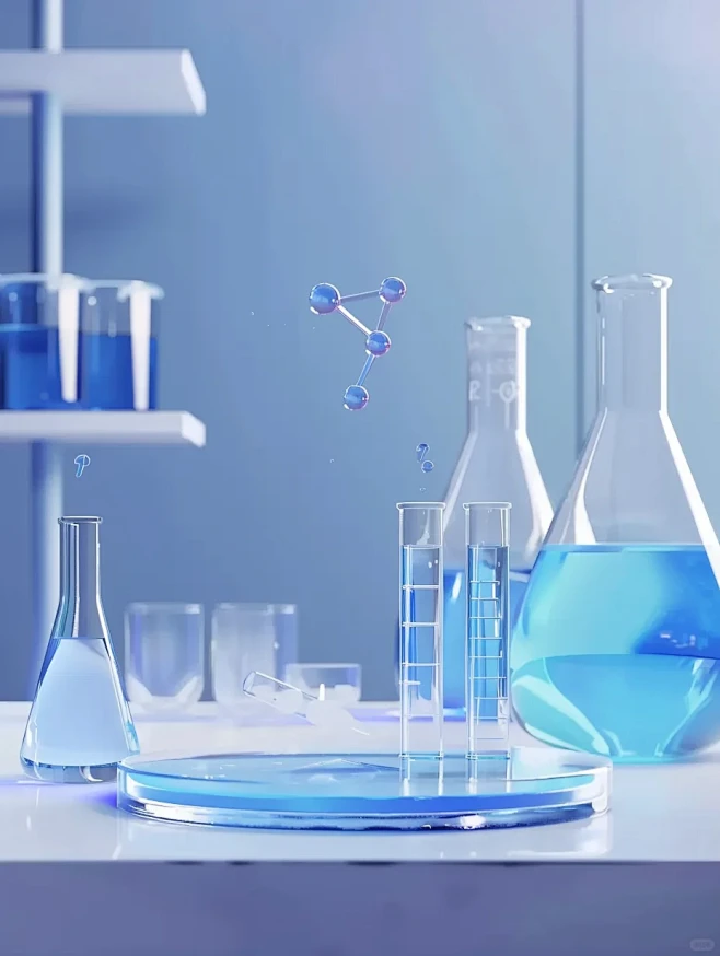 https://s.mj.run/xg6fTKvK89Y A blue minimalist lab scene with a ...