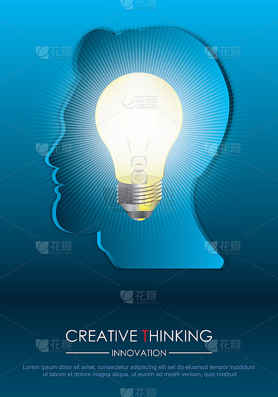 Creative Solution, Idea solution bulb human man he