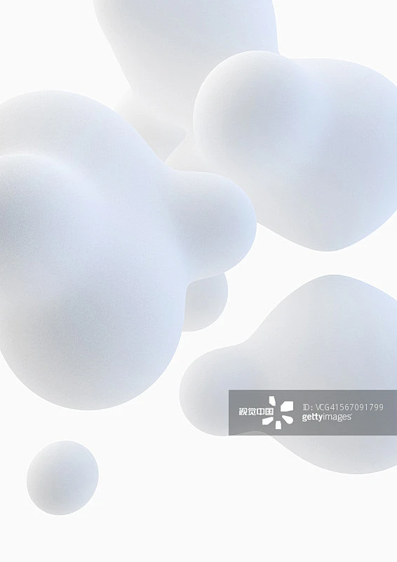 Abstract smooth floating white blobs_创意图片-花瓣网