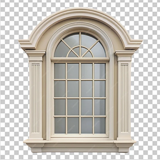 window classic architecture element on transparent background-花瓣网
