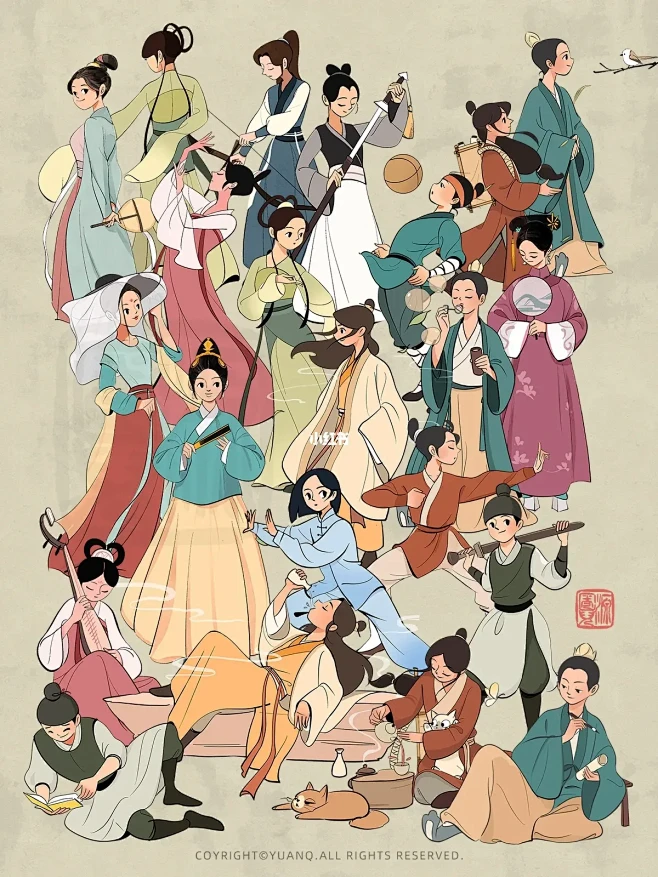 速写合集| 古风人物速写小合集-花瓣网