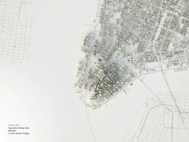 Manhattan and OpenStreetMap Data : 3D visualization of Manhattan based ...