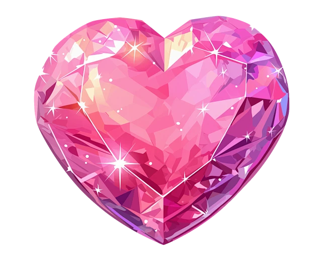 linje0489_Heart_shaped_diamond_icon_cartoon_style_game_icon_des ...