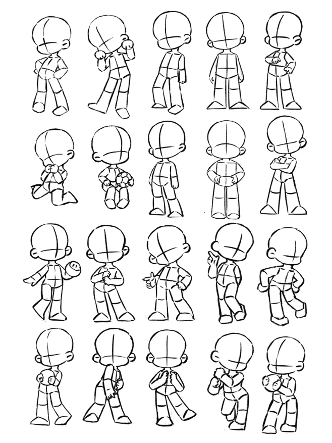 100个Q版人体动态合集图片_QQ人图片素材-花瓣网