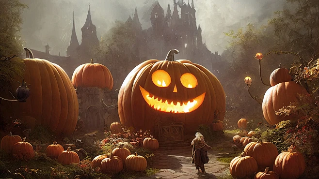 MJ-Halloween Village图片_AIGC图片素材-花瓣网