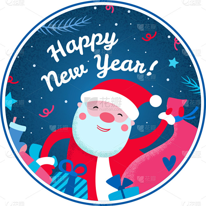 贺卡,礼物,标签,圆形,婴儿,可爱的,圣诞老人,新年,新年前夕,图像