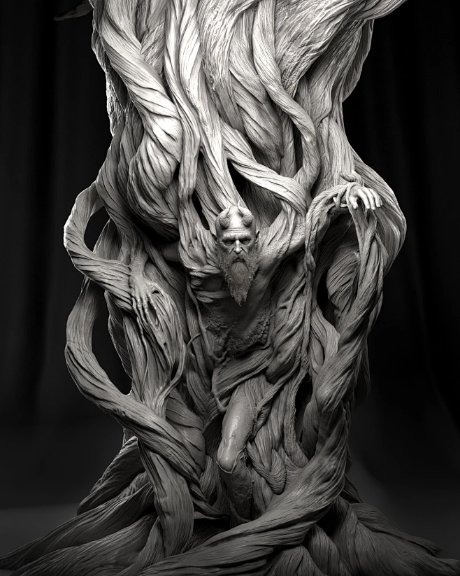 Mimir tree, Eric Valdes : Sculpted version of Mimir while he was still ...