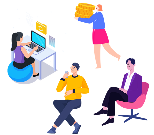 商务人物 扁平化 人物 人像 UI png 办公人物 工作 人 西装 数据 购物