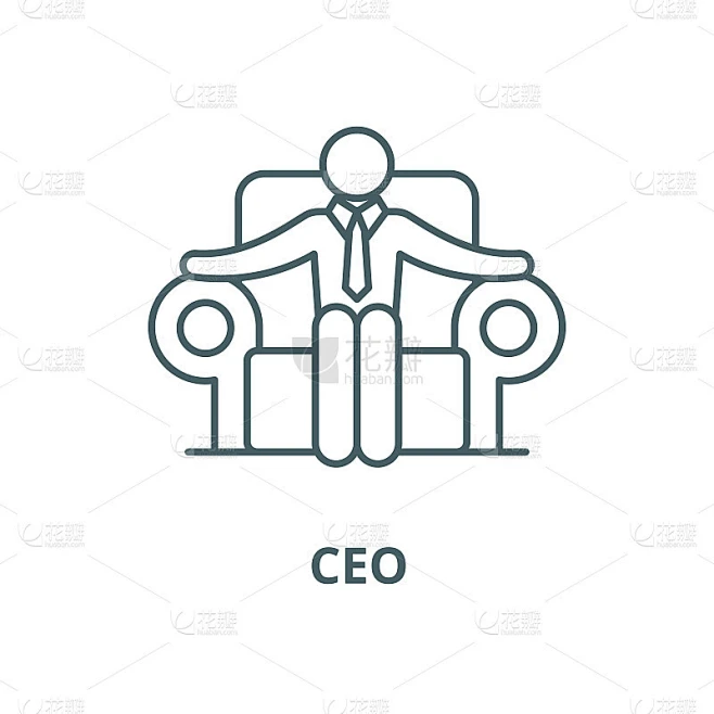Ceo vector line icon, linear concept, outline sign素材-花瓣网