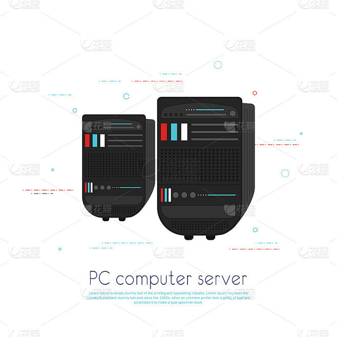 Computer Server flat design