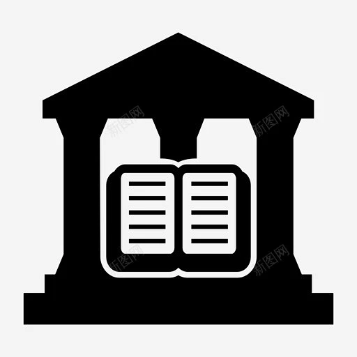 图书馆大楼建筑大厅图标 页面网页 平面电商 创意素材 花瓣网