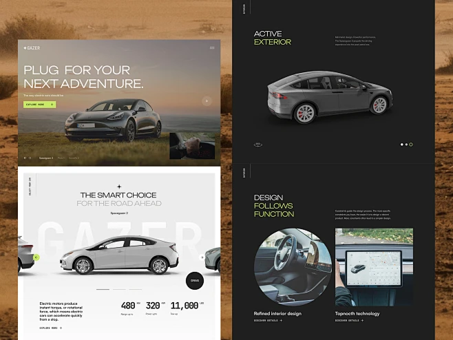 Electric Car Website Homepage by Aryo Pamungkas for SLAB Design Studio on Dribbble-花瓣网